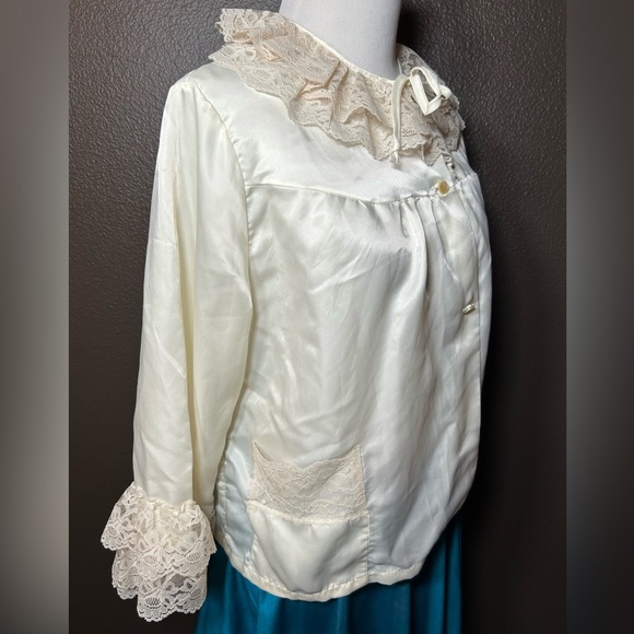 Vintage | Intimates & Sleepwear | Vintage Jc Penny Lace Button Up Sleep ...